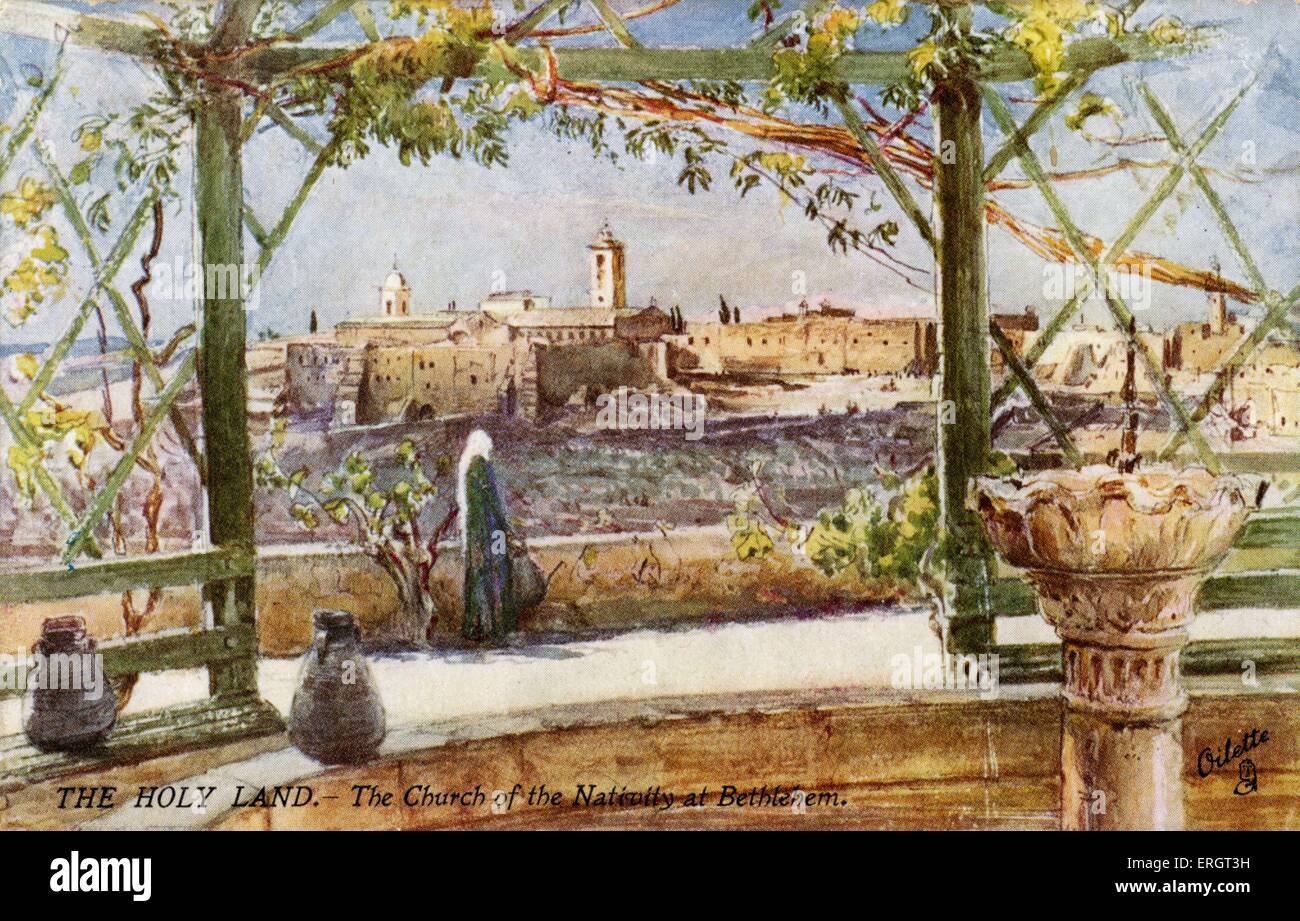 Bethlehem - View of The Church of the Nativity which marks the place ...