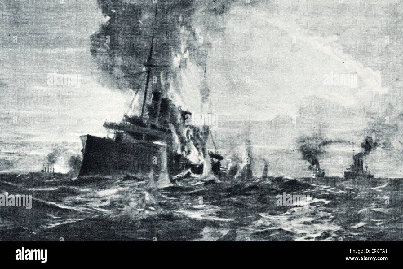 'Coronel' - illustration of the battle of Coronel where the British ...