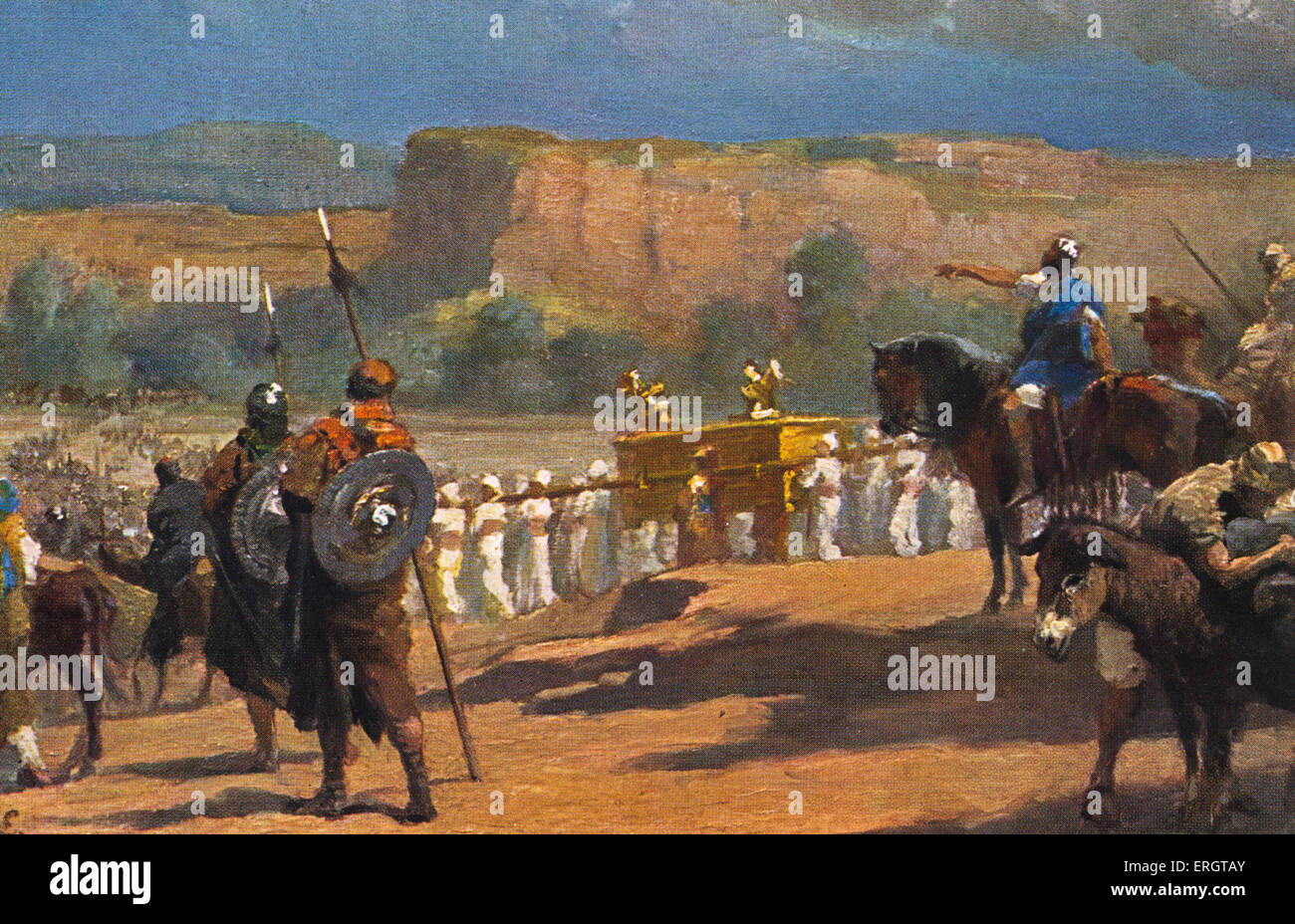 The Siege of Jericho - painting of the scene from the Bible in Joshua ...