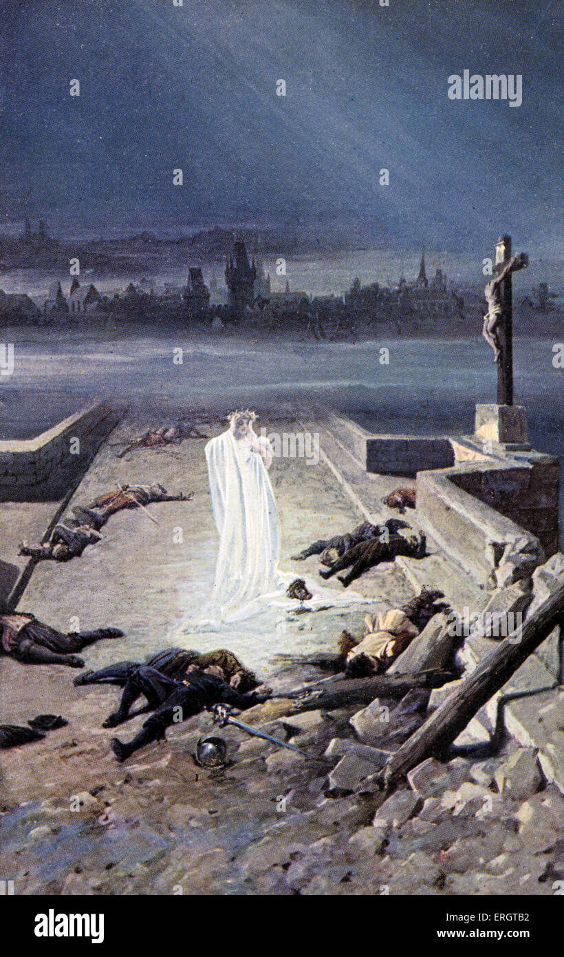 Prague - illustration of the Charles Bridge in this painting called the ...