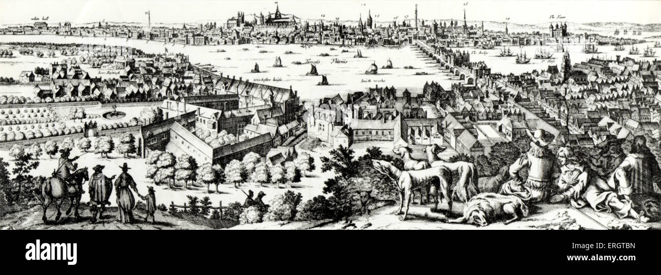 LONDON panorama or view, 1710 by De Witt of Amsterdam Stock Photo - Alamy