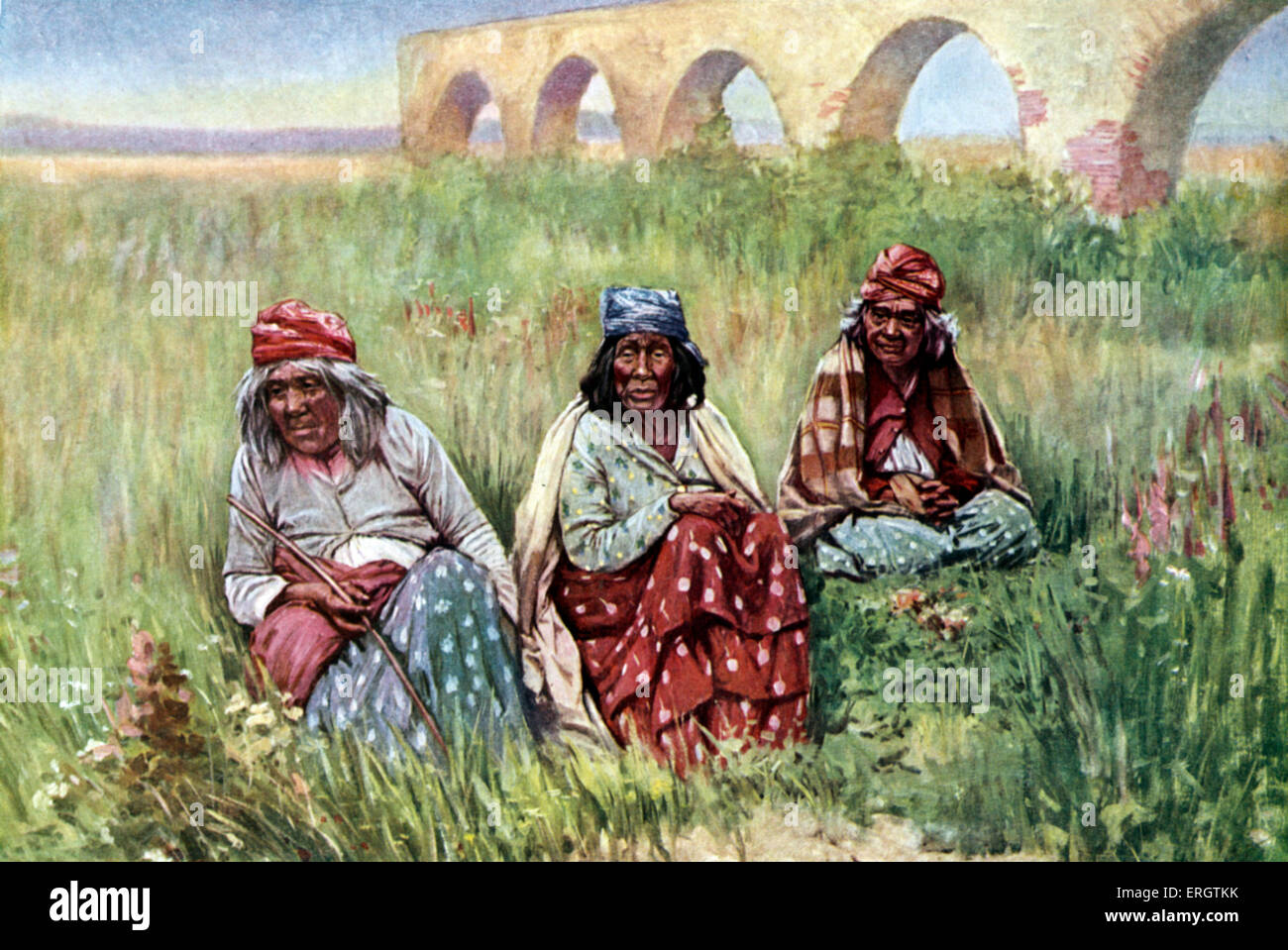 Elderly Native American women of the Mission San Luis Rey (California ...