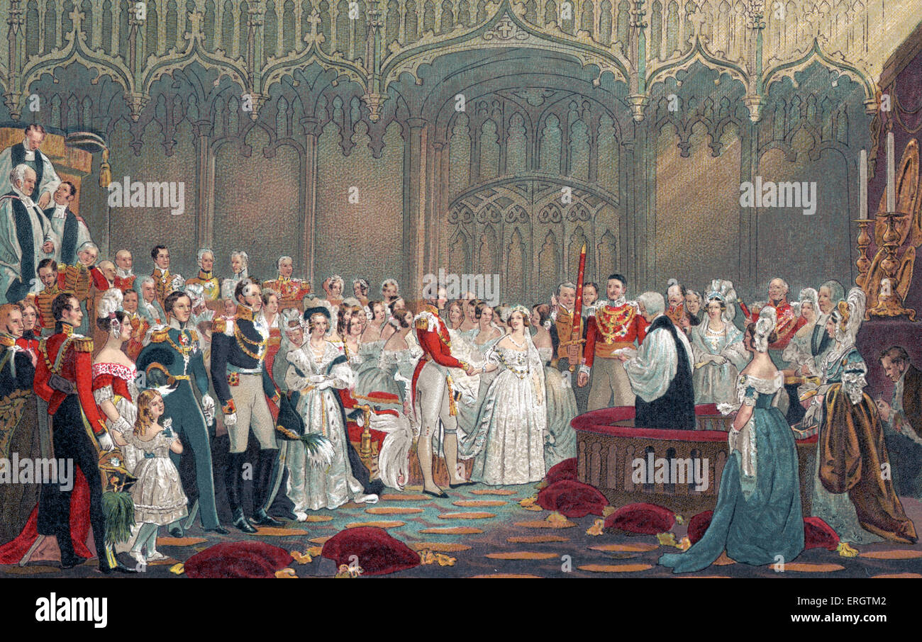 Queen victoria 1840 wedding hi-res stock photography and images - Alamy