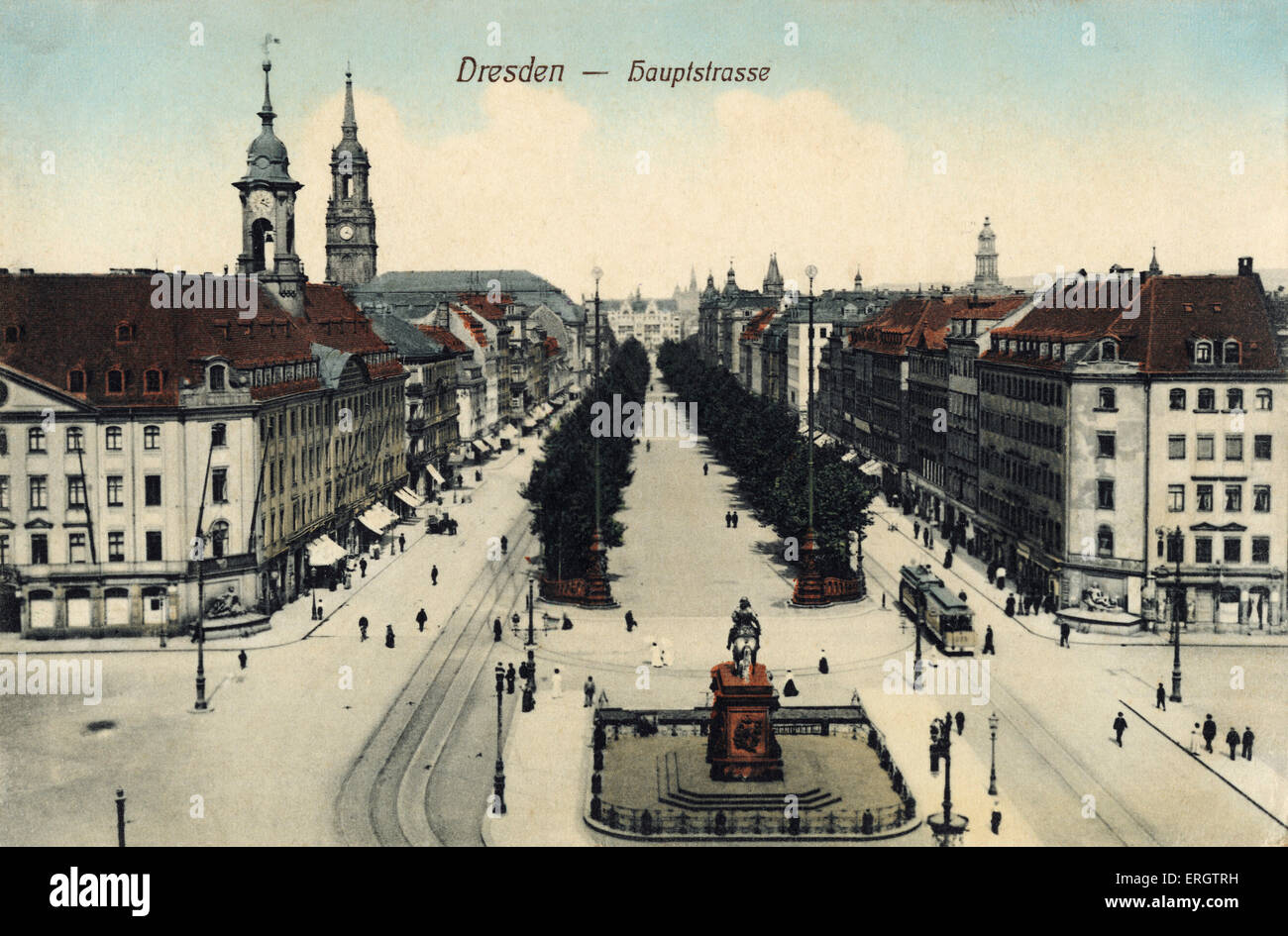 Dresden - view of the main street (Hauptstrasse) Richard Strauss and ...