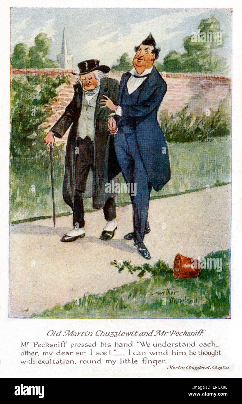 'Martin Chuzzlewit' by Charles Dickens. Old Martin Chuzzlewit and Mr ...
