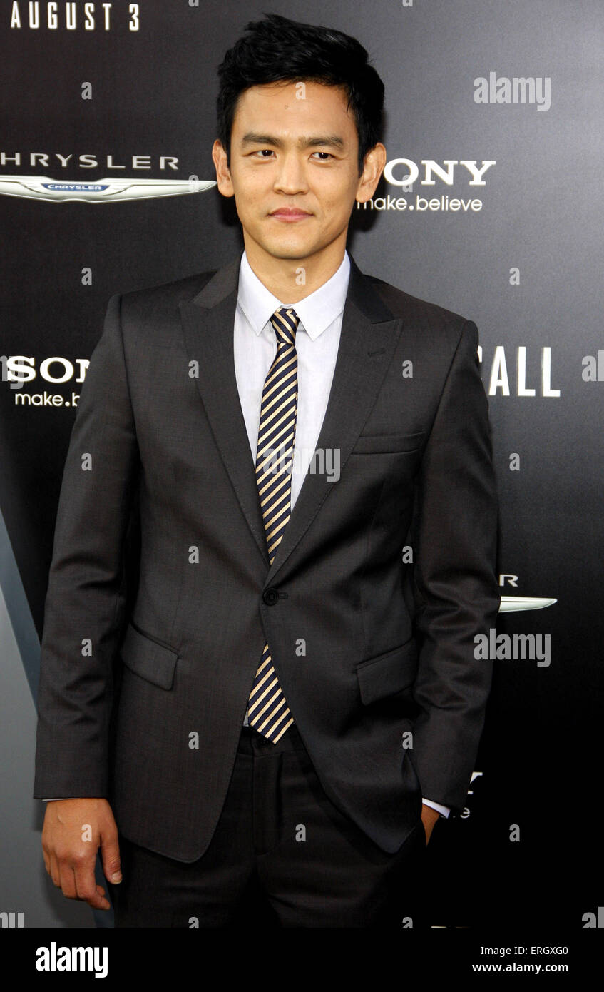 John Cho at the Los Angeles premiere of 'Total Recall' held at the ...