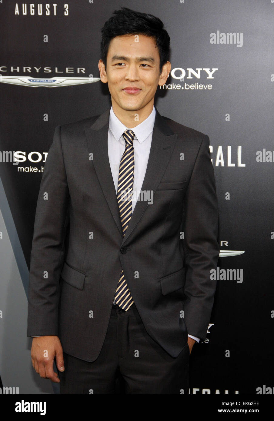 John Cho at the Los Angeles premiere of 'Total Recall' held at the ...