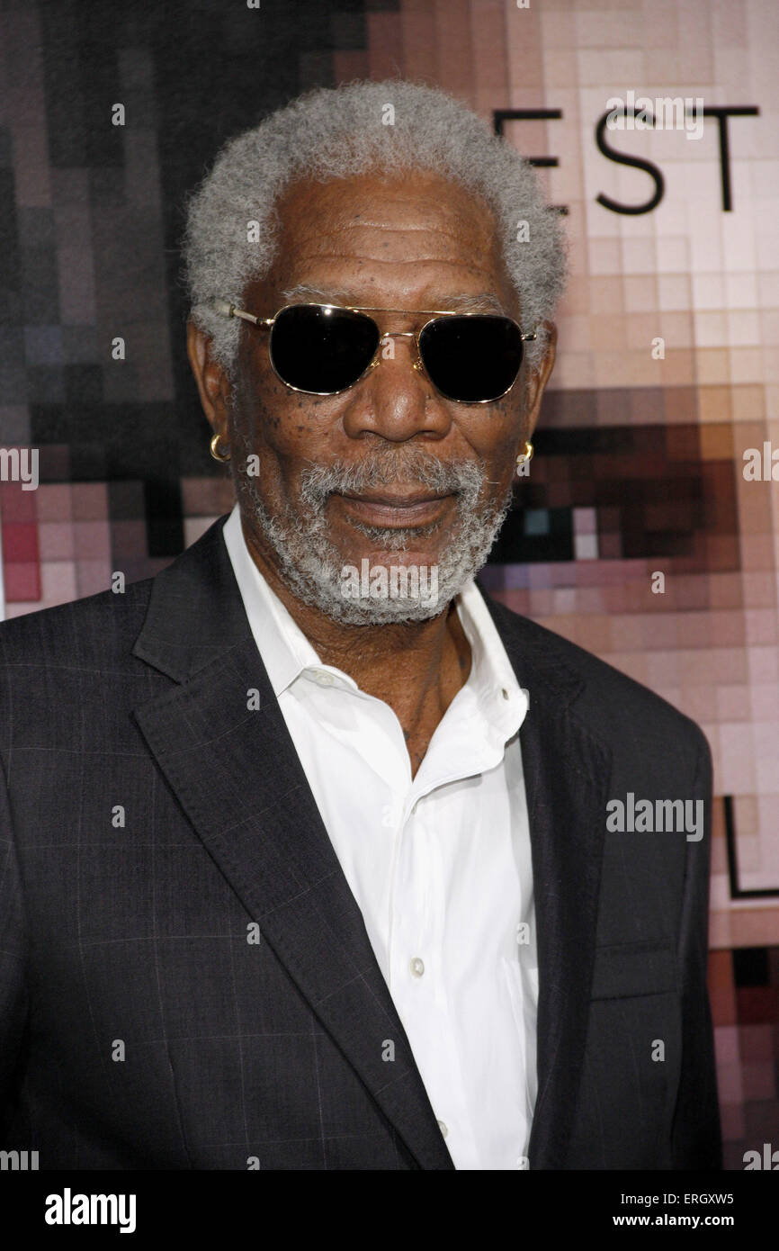 Morgan Freeman at the Los Angeles premiere of "Transcendence" held at ...