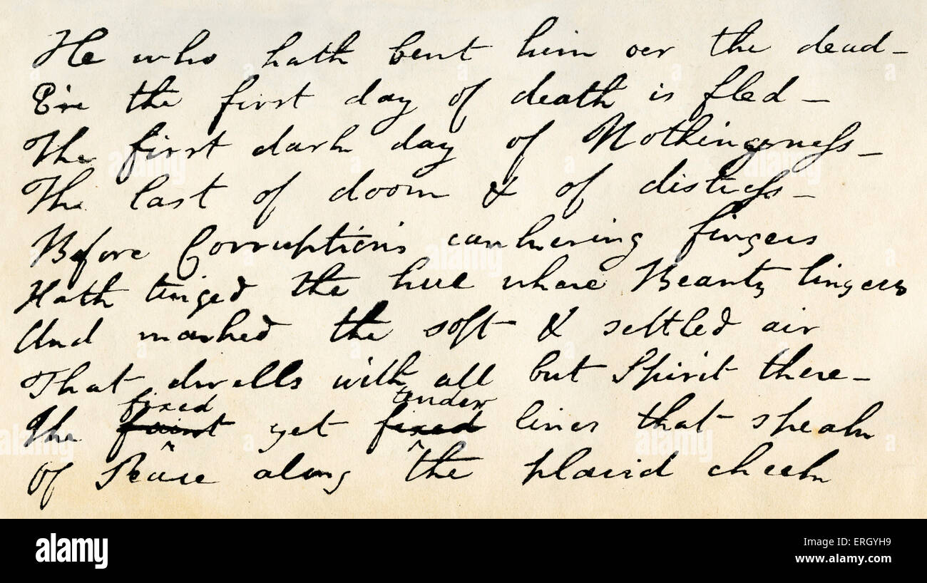 Byron 's handwritten manuscript from the Giaour 1813, first draft ...