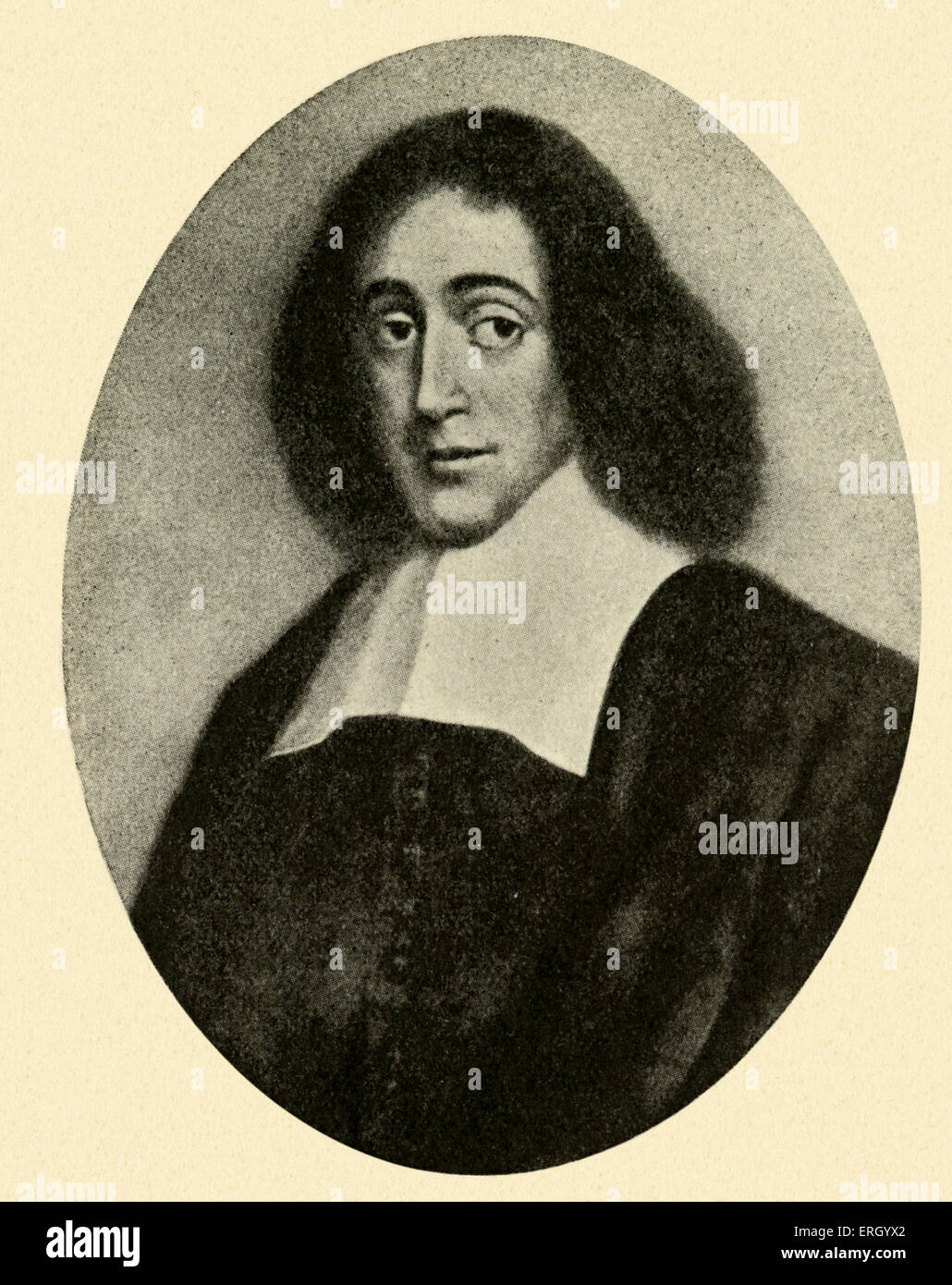 Benedict (Baruch) Spinoza, portrait. Dutch philosopher 1632-1677 Stock ...