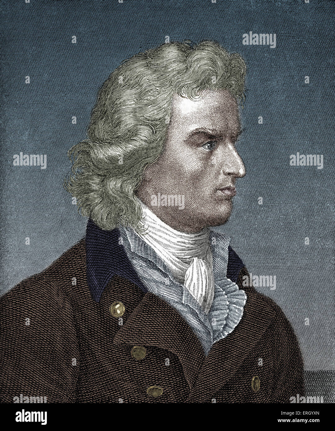 Friedrich von Schiller - portrait. German poet and dramatist 10 ...