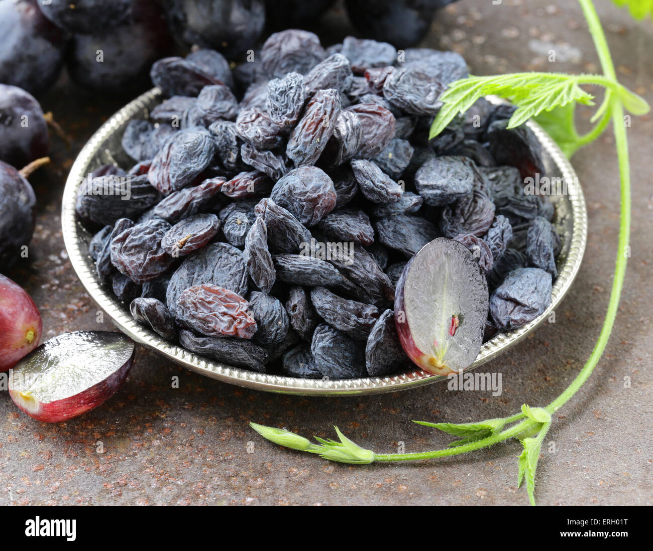 Natural organic dried grapes raisins, rustic still life Stock Photo - Alamy
