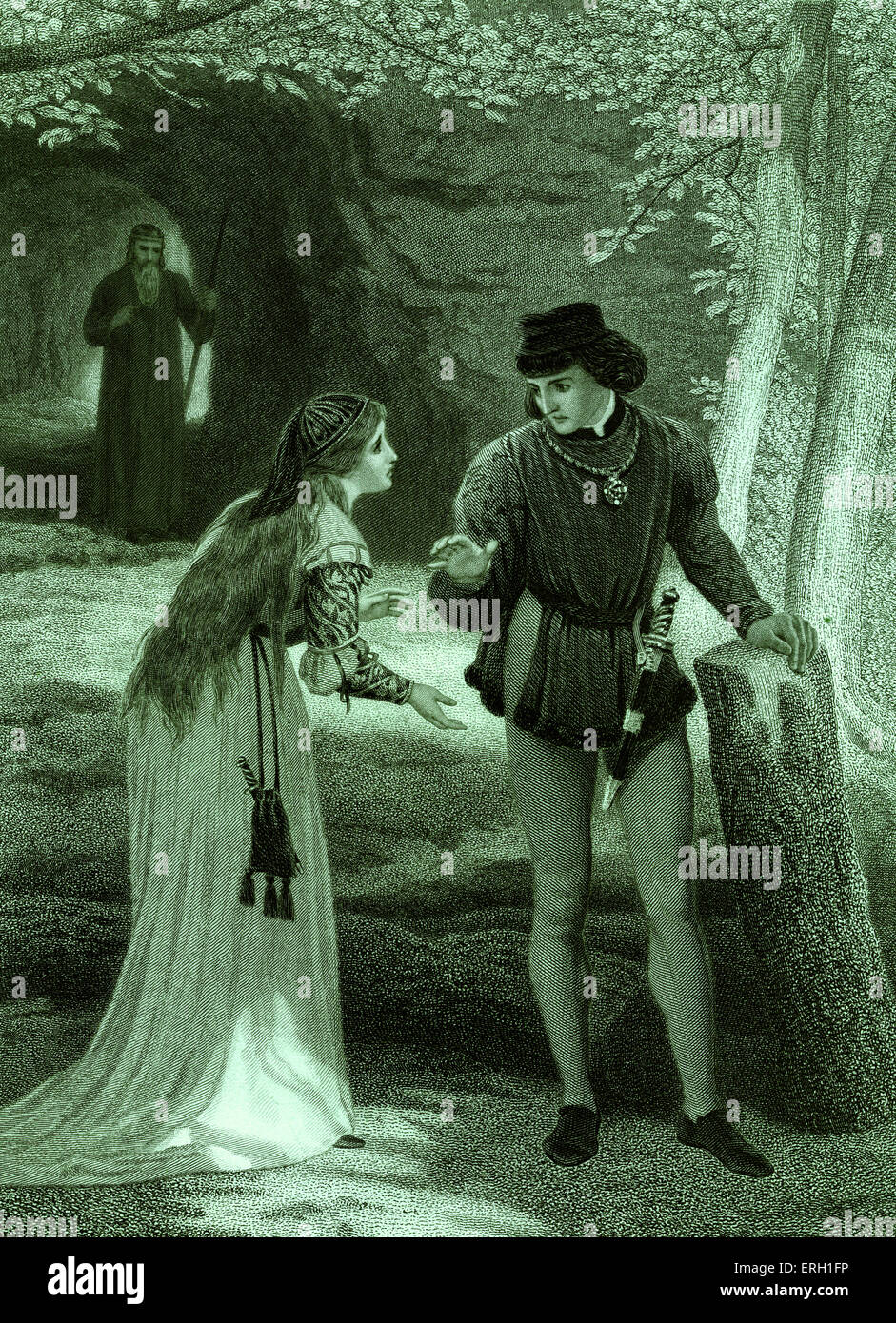 The Tempest (Act III. Scene I). Play by William Shakespeare. Ferdinand ...