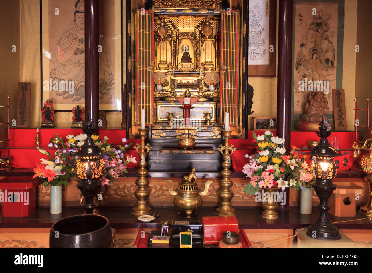 A small roadside shrine in the Jozankei hot springs town on the ...