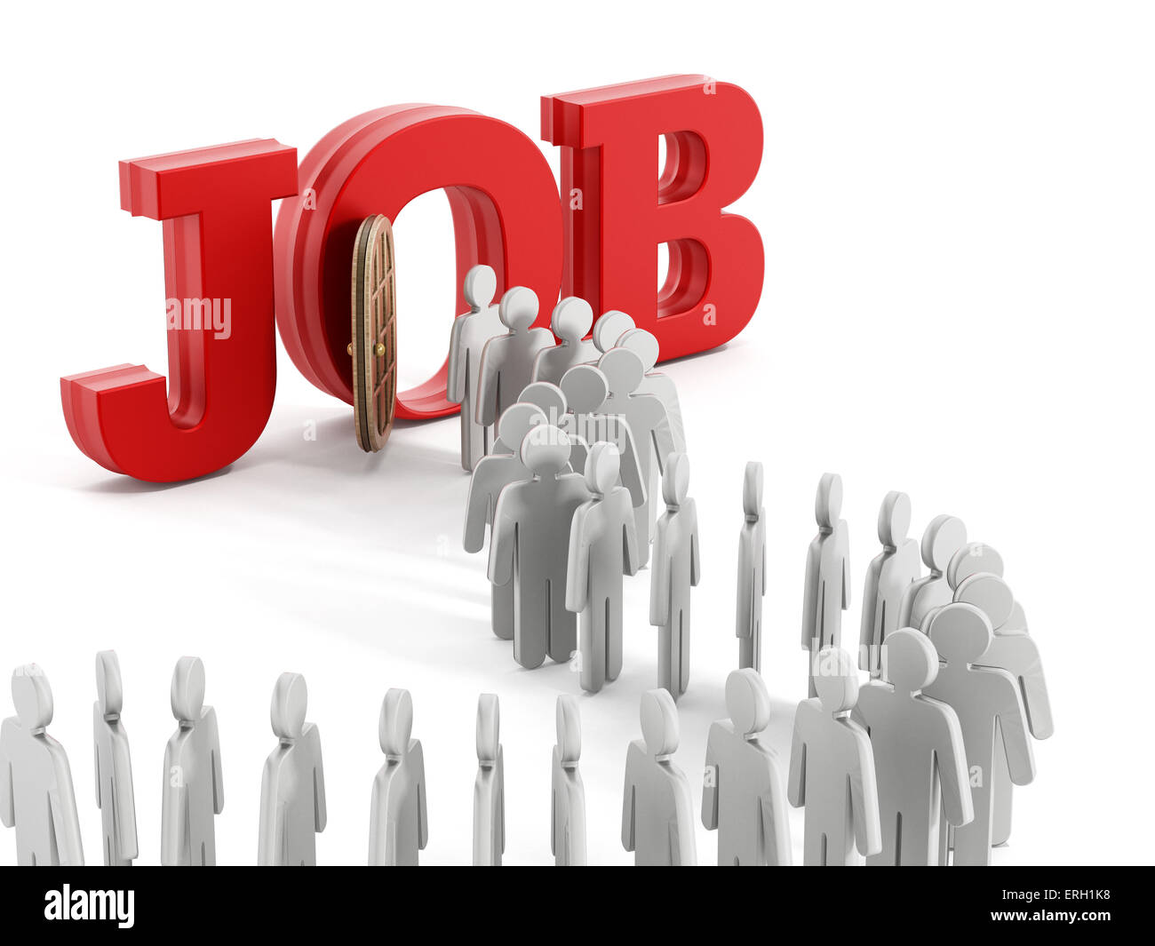 People symbols entering the door in front of the word job Stock Photo ...