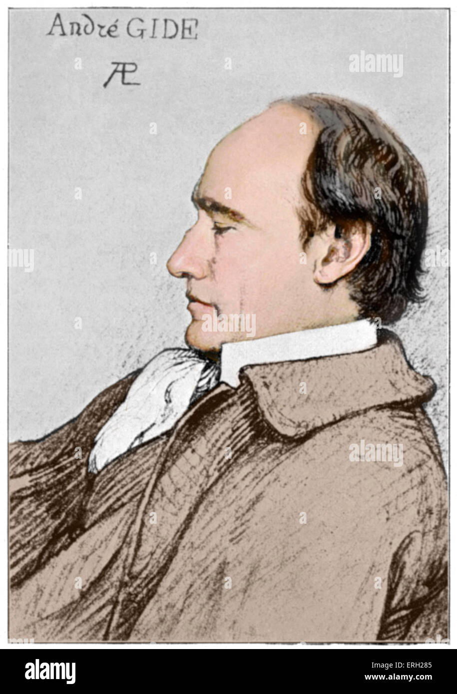 André Paul Guillaume Gide - profile portrait of the French author, 22 ... André Paul Guillaume Gide - profile portrait of the French author, 22 ...
