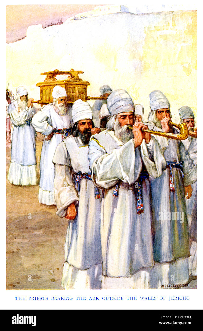 The Victory Over Jericho - caption reads, 'The Priests bearing the ark ...