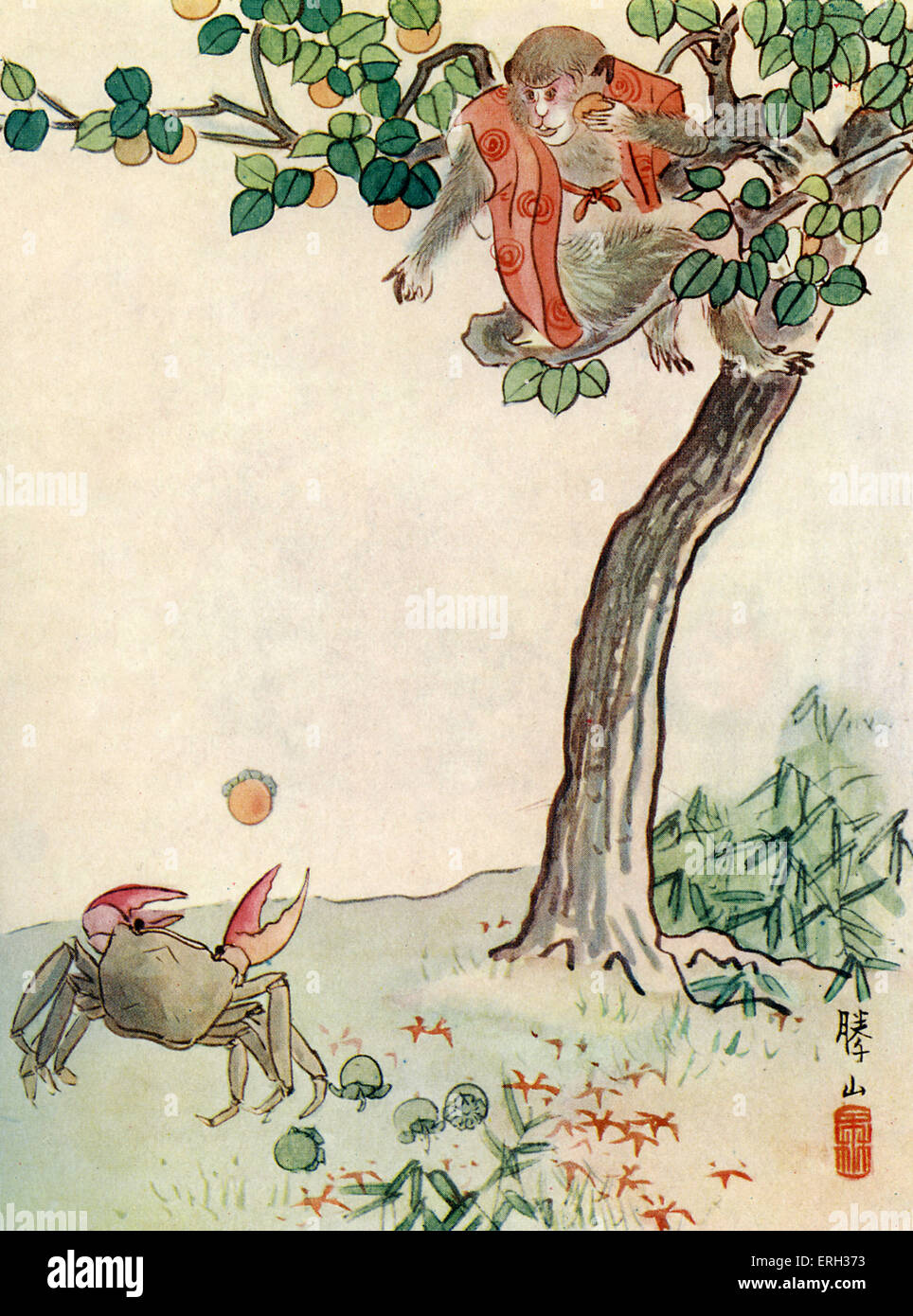 The Story of the Monkey and the Crab, from Wonder Tales of Old Japan by ...
