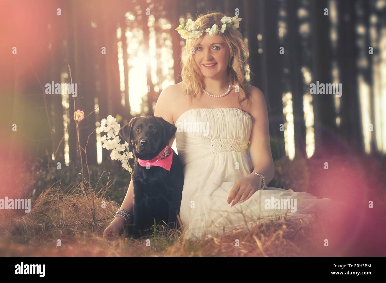 woman and Labrador Retriever Stock Photo - Alamy