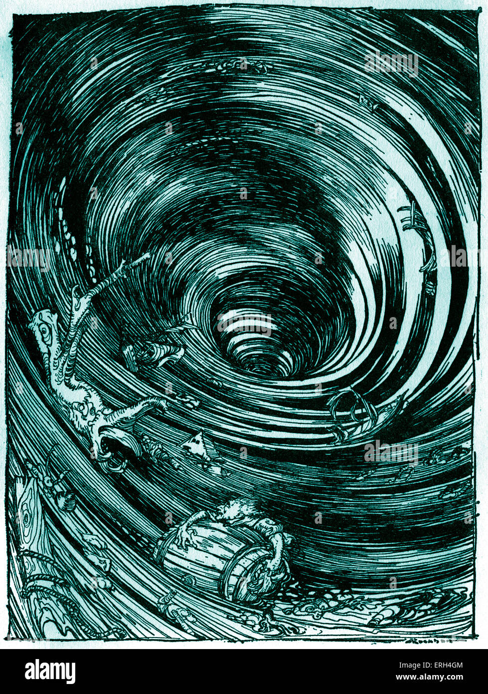 A Descent into the Maelstrom' by Edgar Allan Poe. Illustration by ...