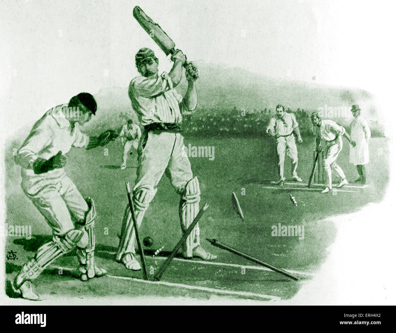Sir Arthur Conan Doyle playing cricket, bowled out by A P Lucas ...