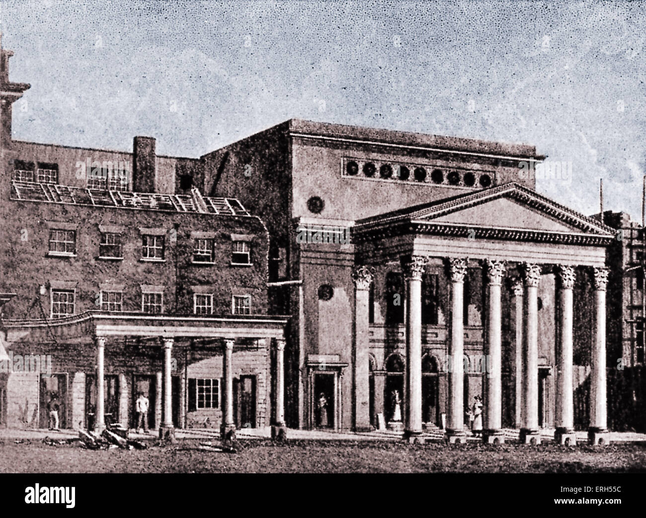 The Little Theatre in Haymarket, 1821. London, UK. The British ...