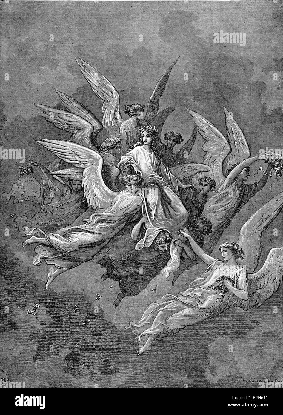 Dante's purgatory, part of his Divine Comedy. Illustration by Gustave ...