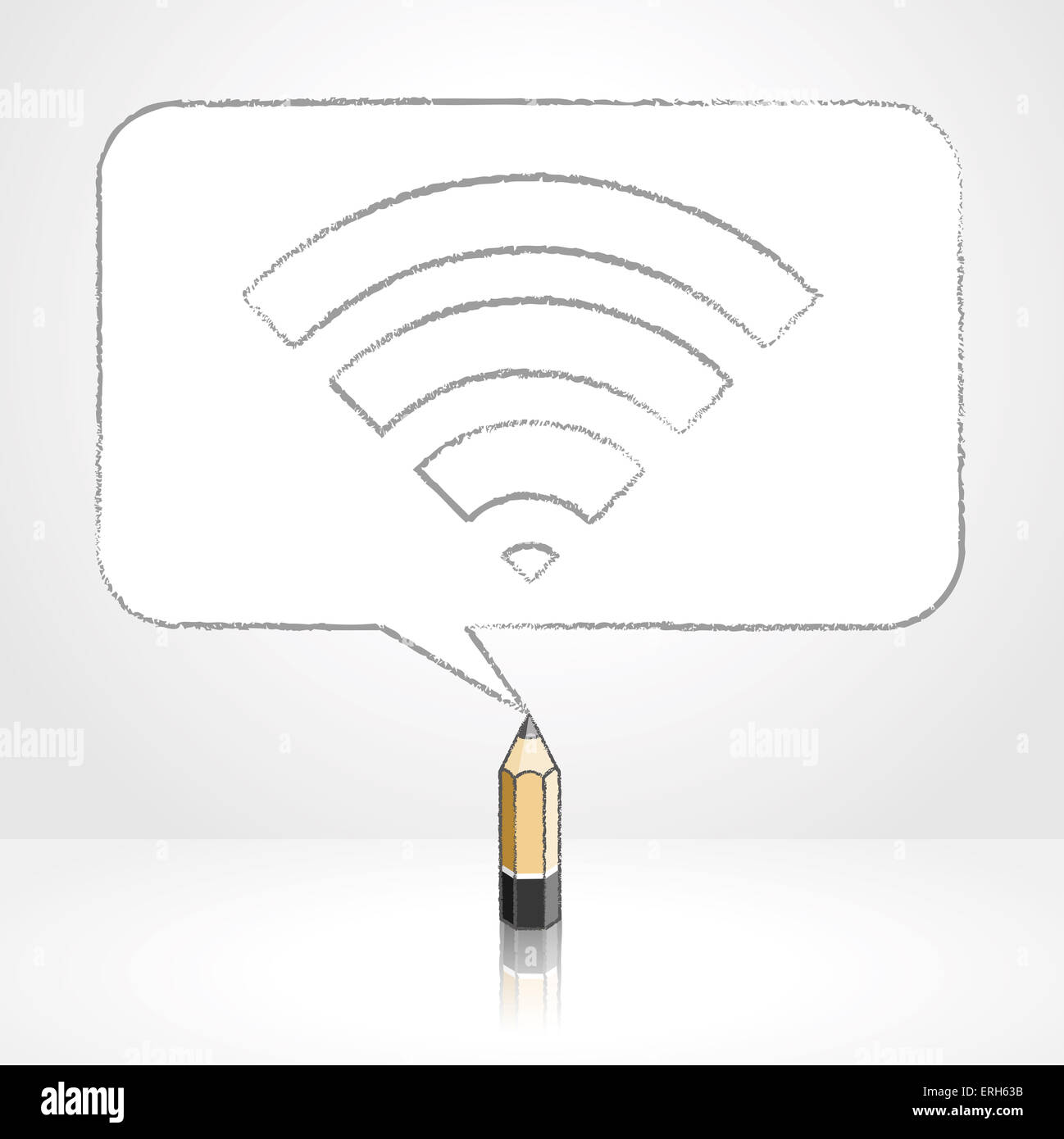 Wooden pencil drawing wi fi icon hi-res stock photography and images ...