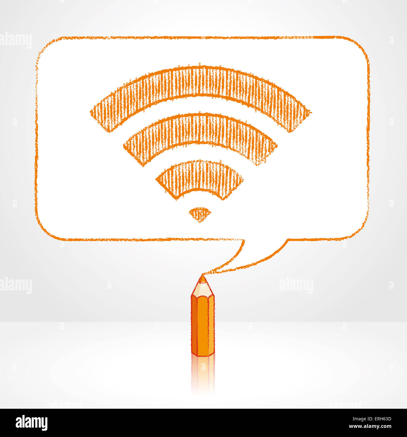 Orange pencil drawing wi fi icon hi-res stock photography and images ...