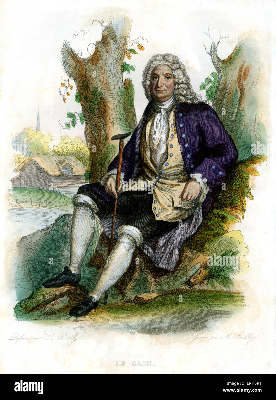 Alain-René Lesage. French novelist and playwright. 1664-1747. Engraving ...