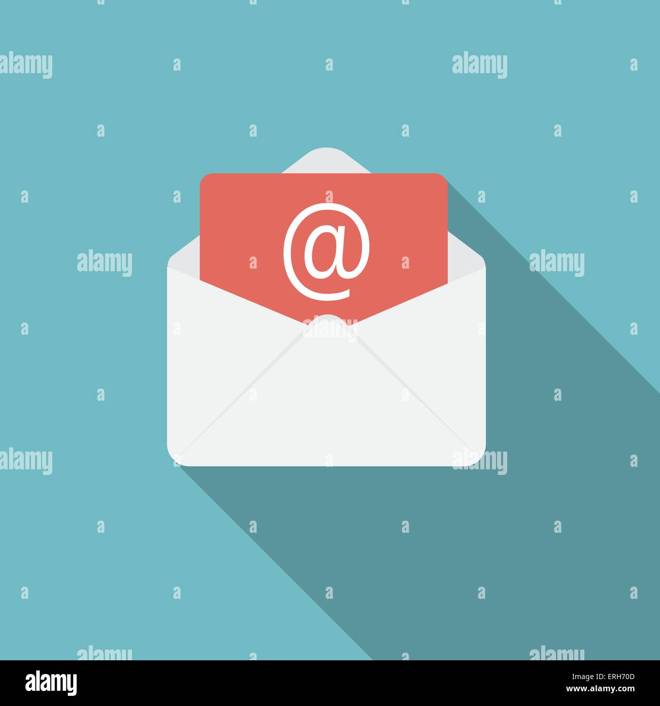 E-Mail Flat Icon with Long Shadow, Vector Illustration Stock Vector ...