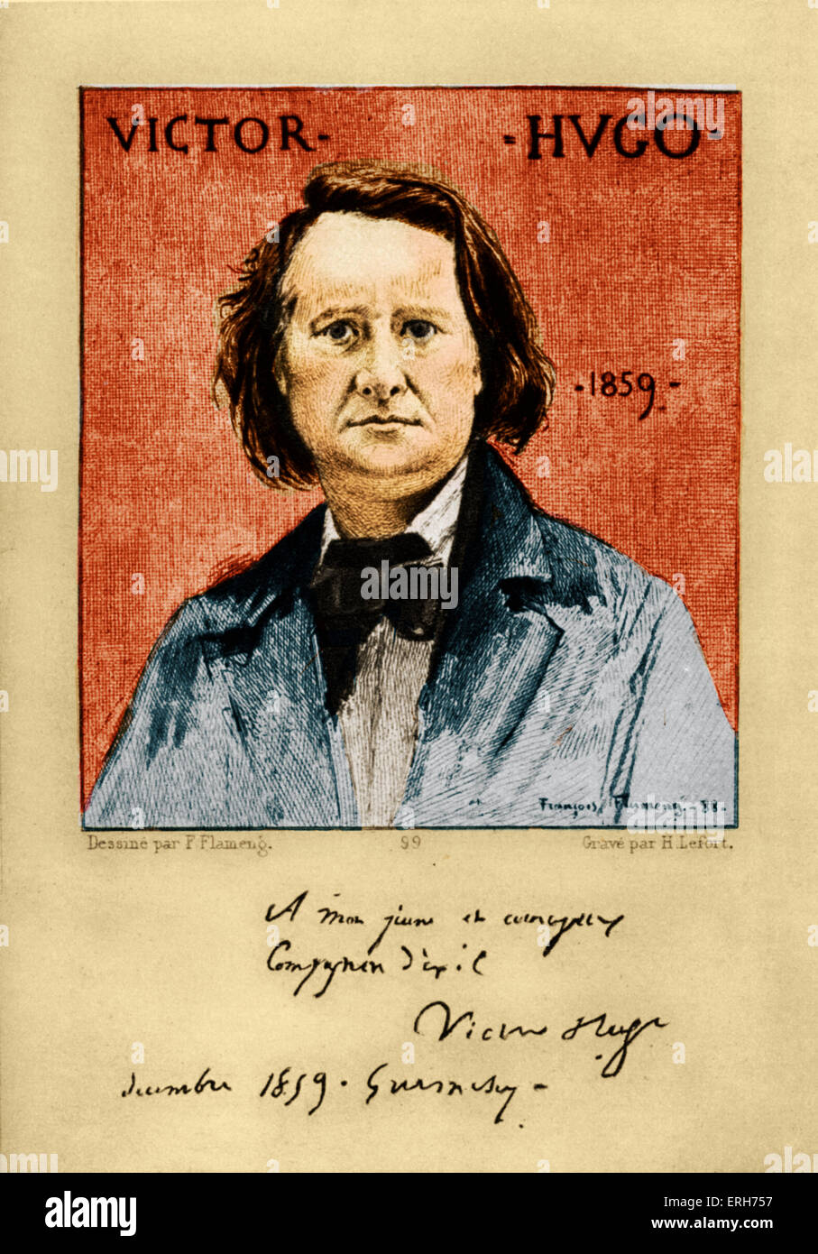 Victor HUGO - portrait of the French poet and novelist. 1802-1885 Stock ...