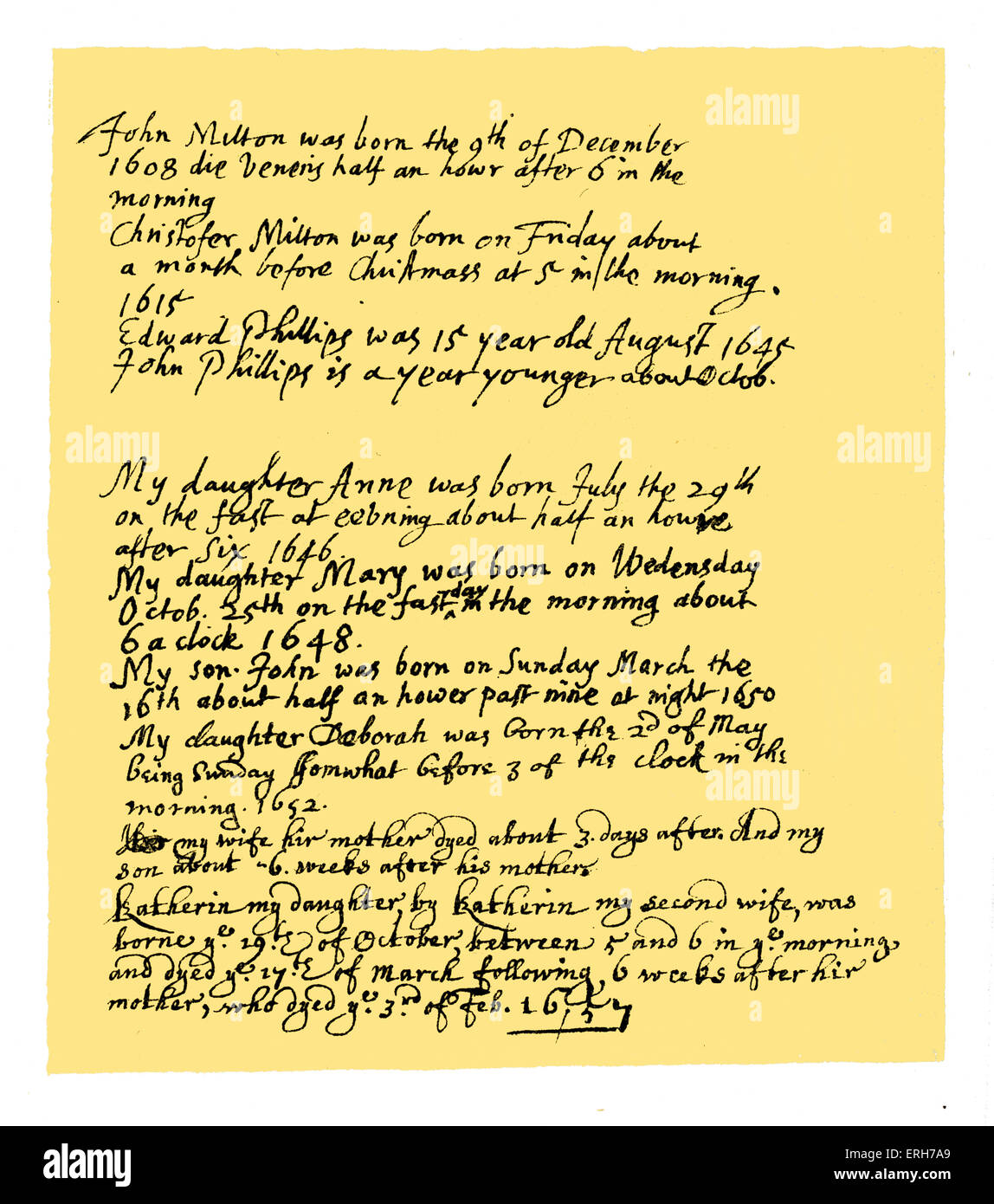 Autograph: A copy of The Holy Bible which belonged to John Milton, who ...