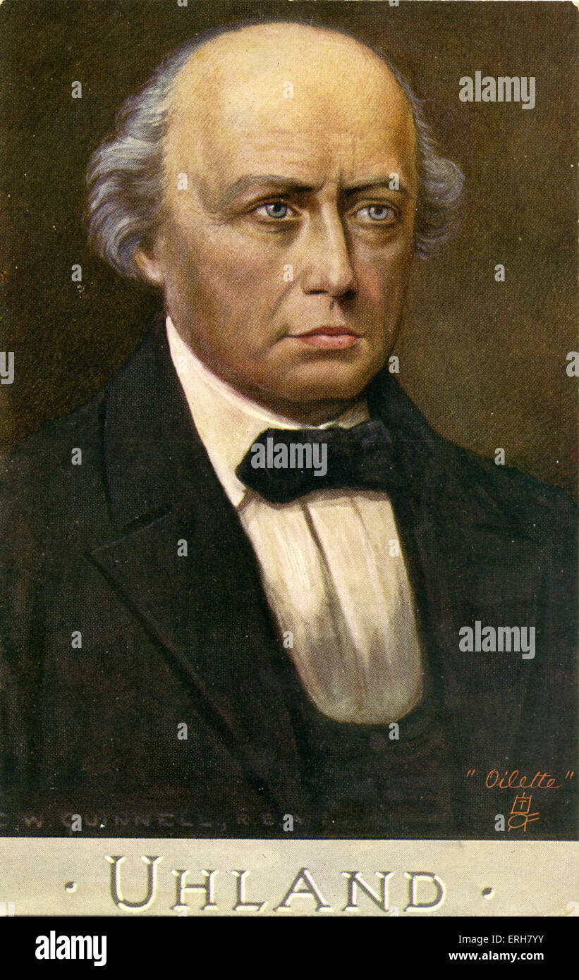 Ludwig Uhland - portrait by C. W. Quinnell. Uhland: German poet, 26 ...