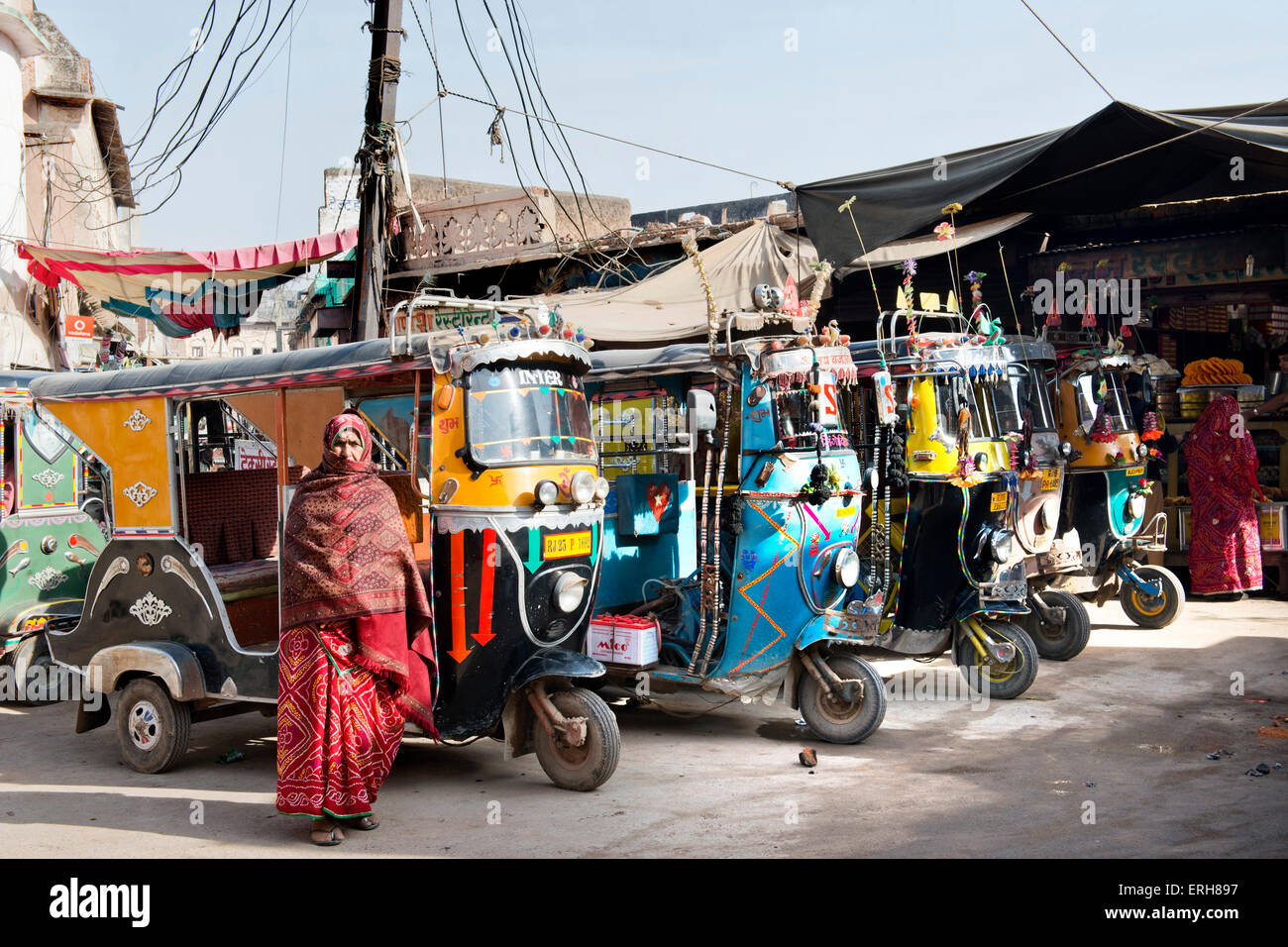 India, Rajasthan, Nawalgarh, rickshaw Stock Photo - Alamy