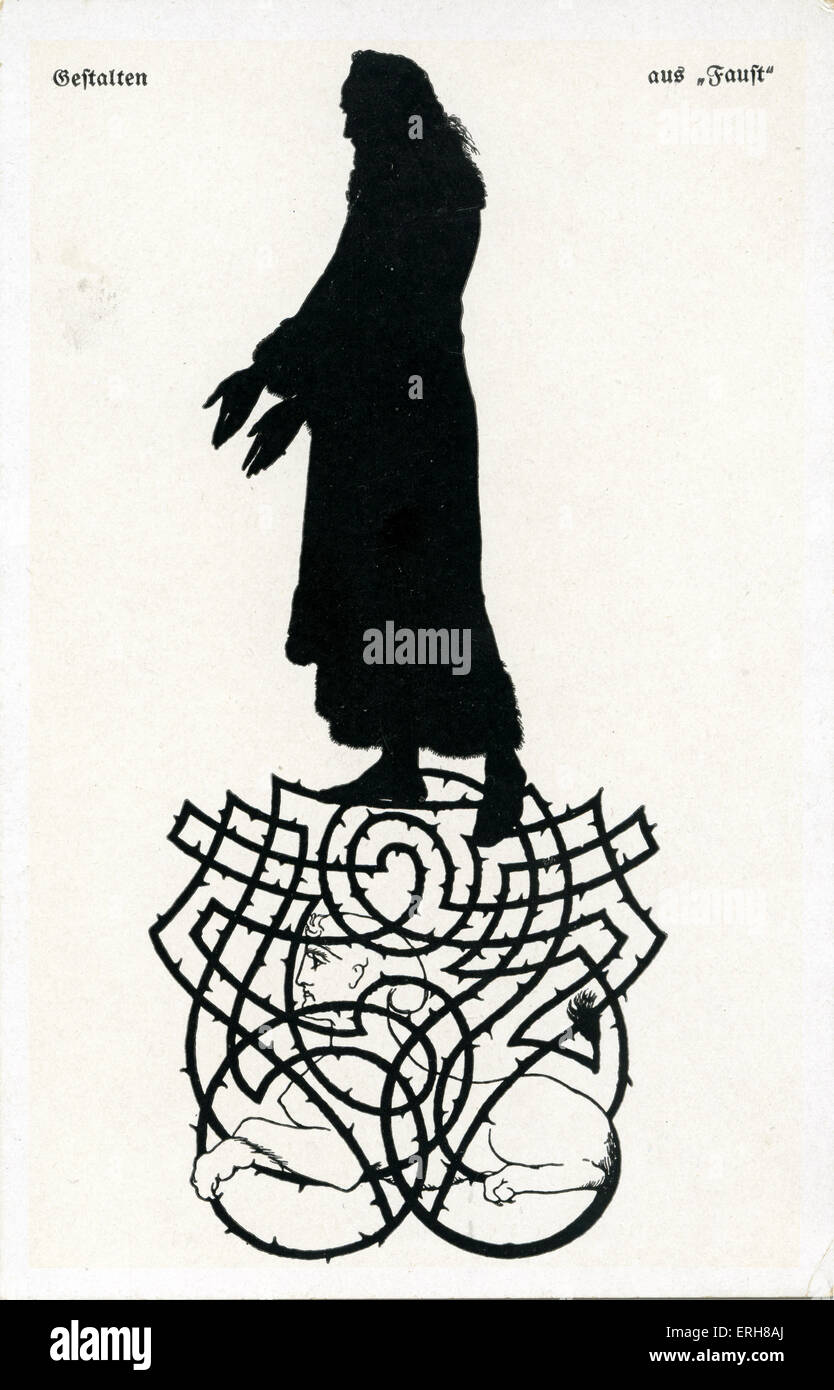 Figures from Faust - illustration. Play by Johann Wolfgang von Goethe ...