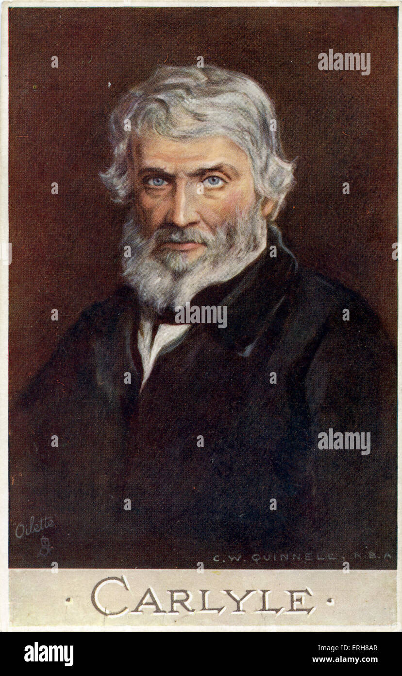 Thomas Carlyle - portrait by C. W. Quinnell. Carlyle: Scottish writer ...