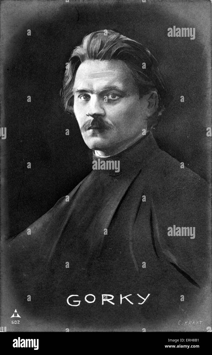 Maxim Gorky - portrait by C. Kraft. Alexei Maximovich Peshkov (Maxim ...