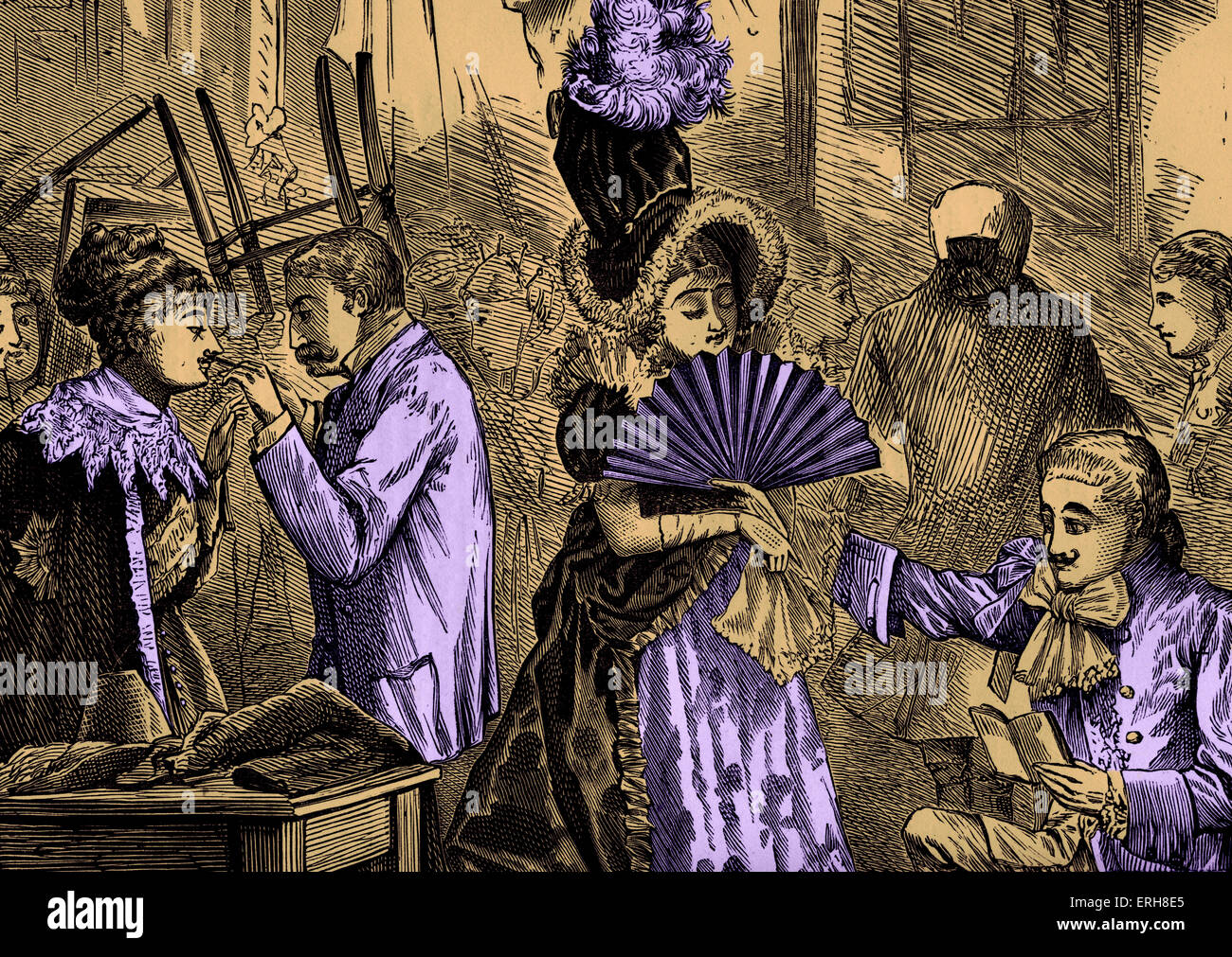 Backstage at a London theatre, 19th century Stock Photo - Alamy