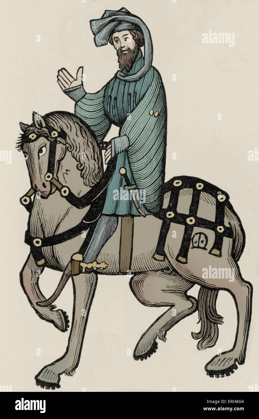 Geoffrey Chaucer ' s Canterbury Tales - The Knight on horseback ...