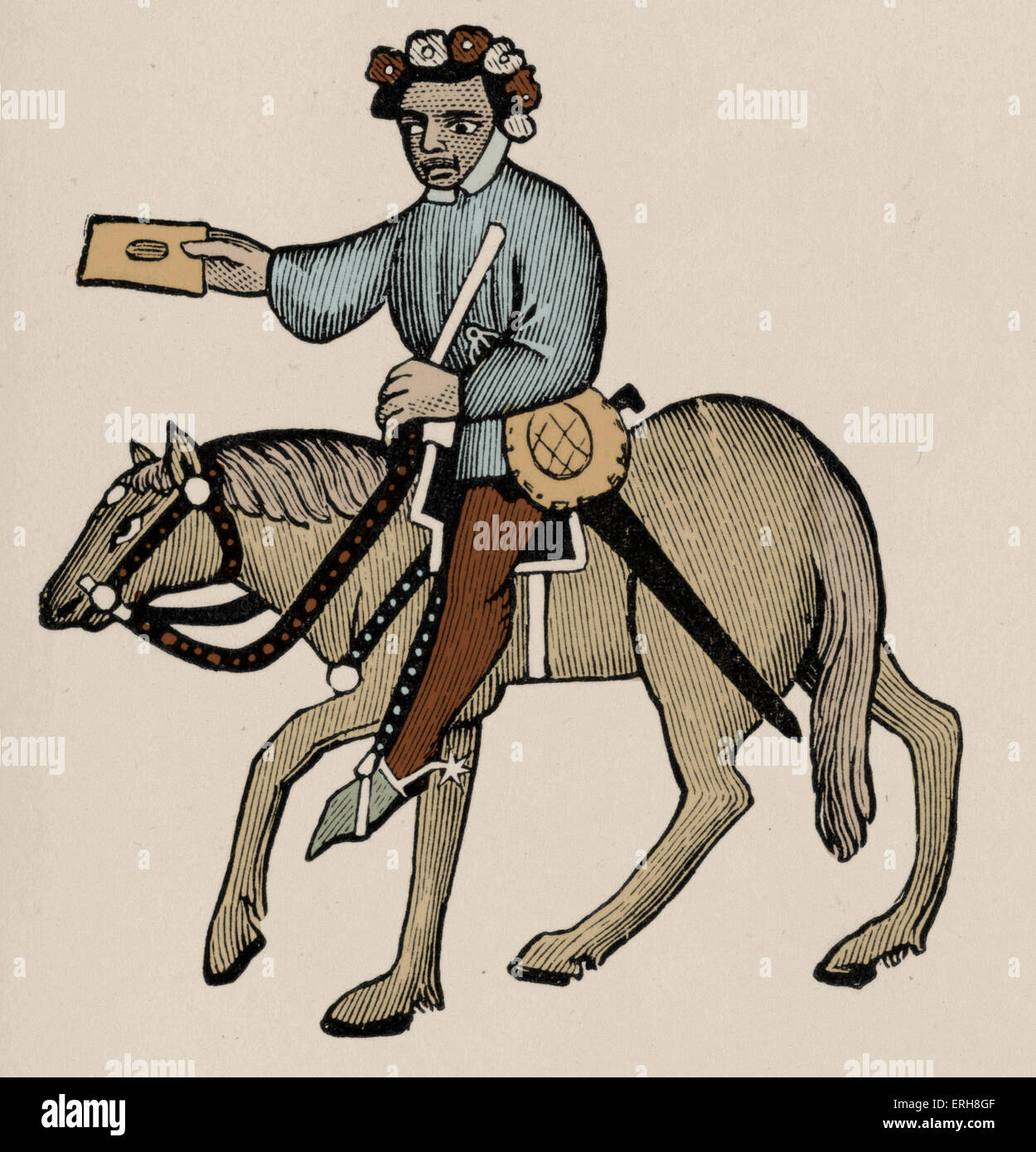 Geoffrey Chaucer ' s Canterbury Tales - The Summoner on horseback ...