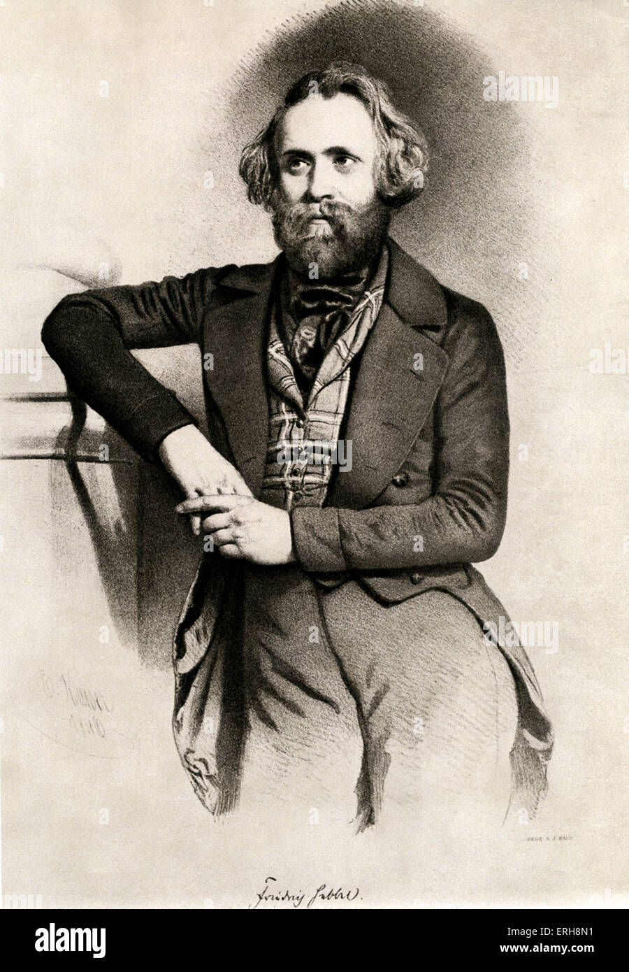 Friedrich Hebbel - from print after portrait by E. Kaiser, 1846. CFH ...