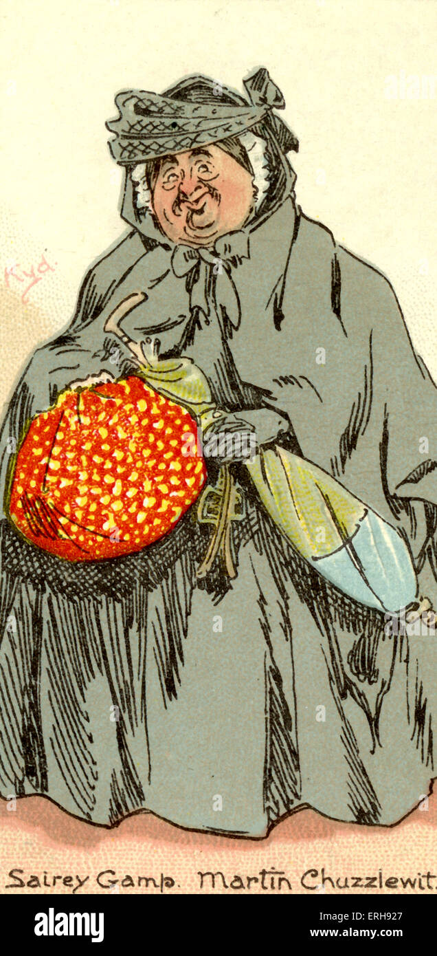 Martin Chuzzlewit by Charles Dickens. Illustration of Sairey Gamp ...