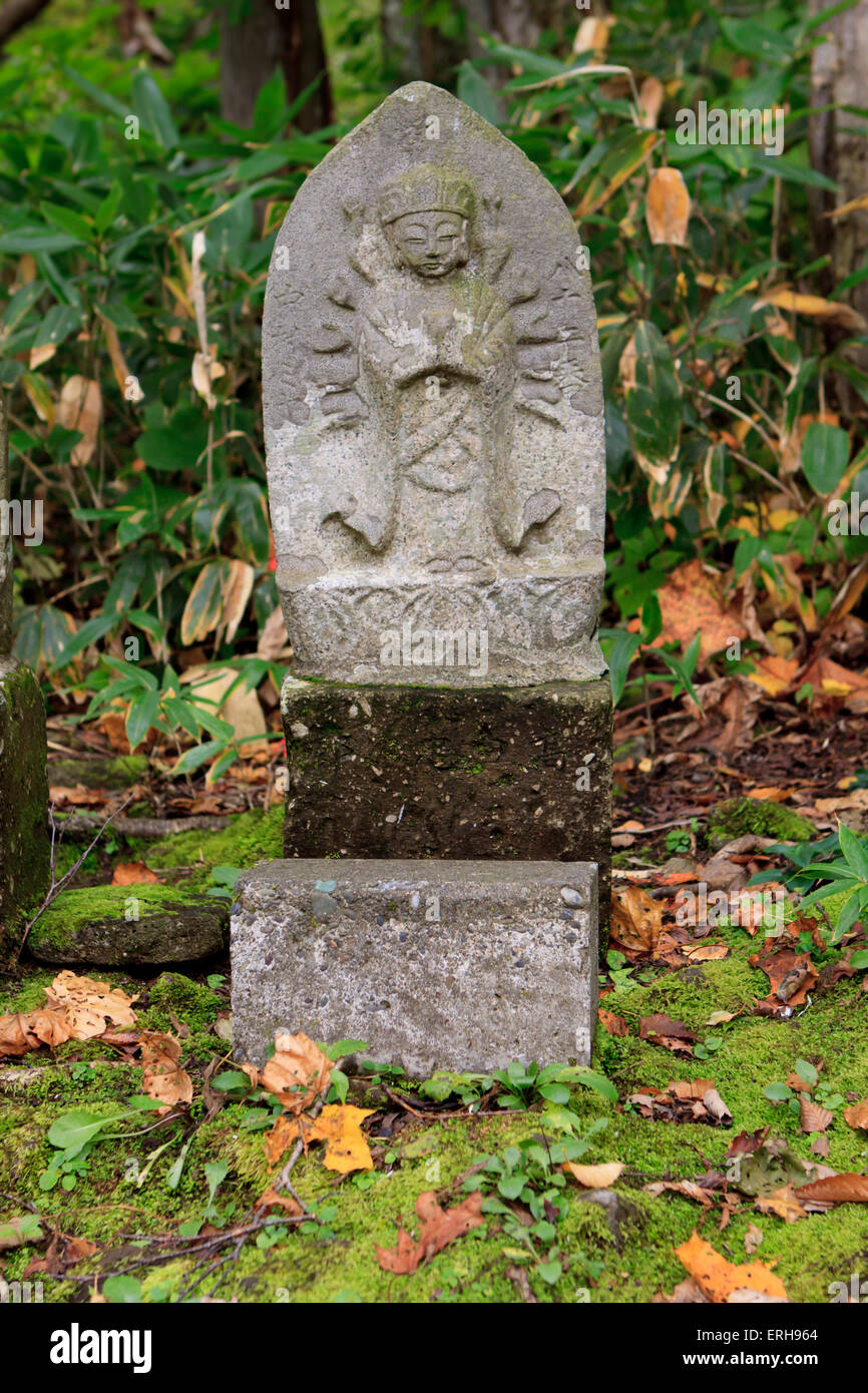 Jizou statues at Tenguyama Shrine at the summit of Mt Tenguyama, Otaru ...