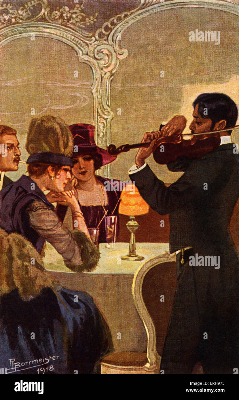 GYPSY VIOLINIST by Borrmeister, 1918 'Gypsy, take up your fiddle' Stock ...