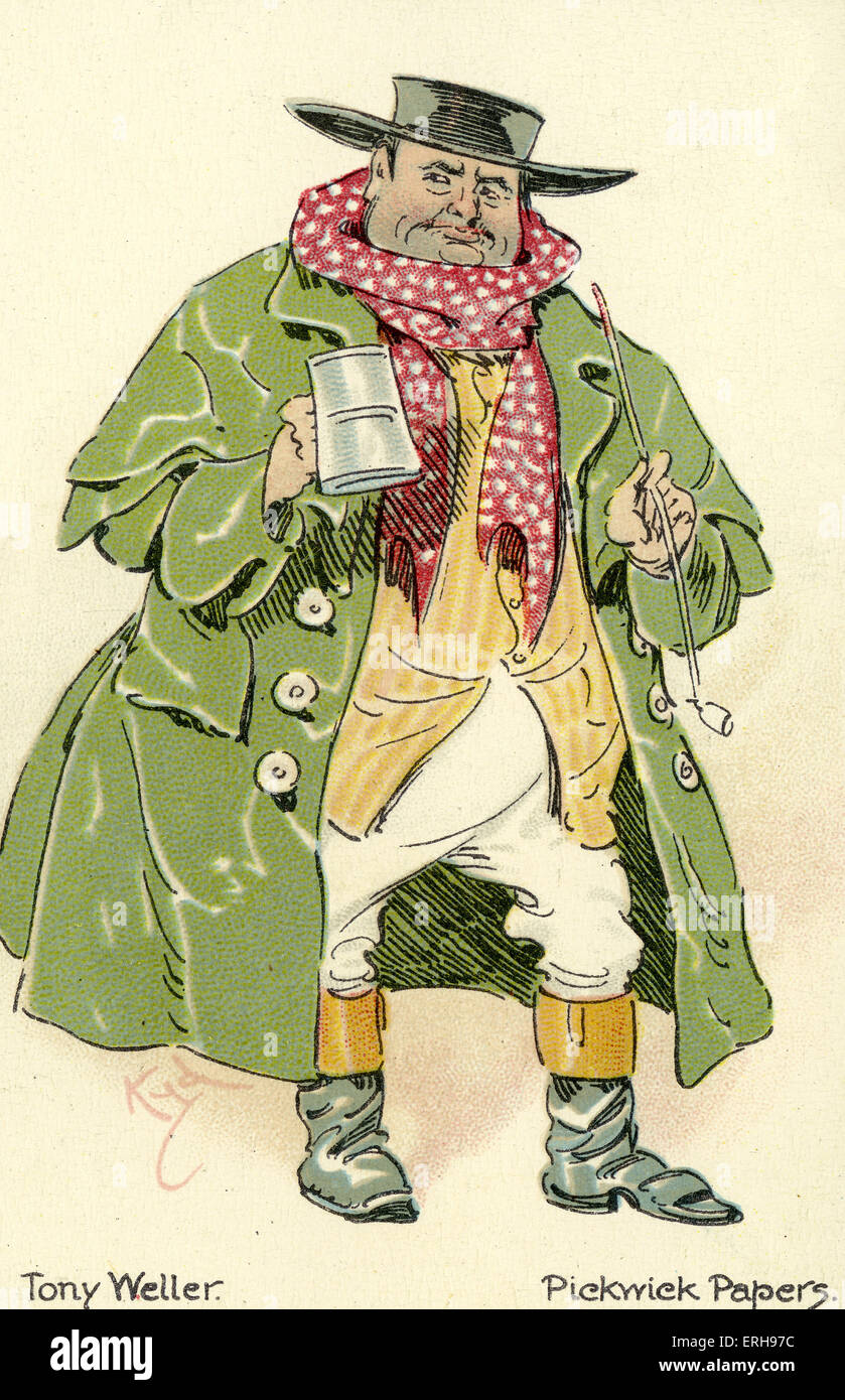 The Pickwick Papers by Charles Dickens. Illustration of Tony Weller ...