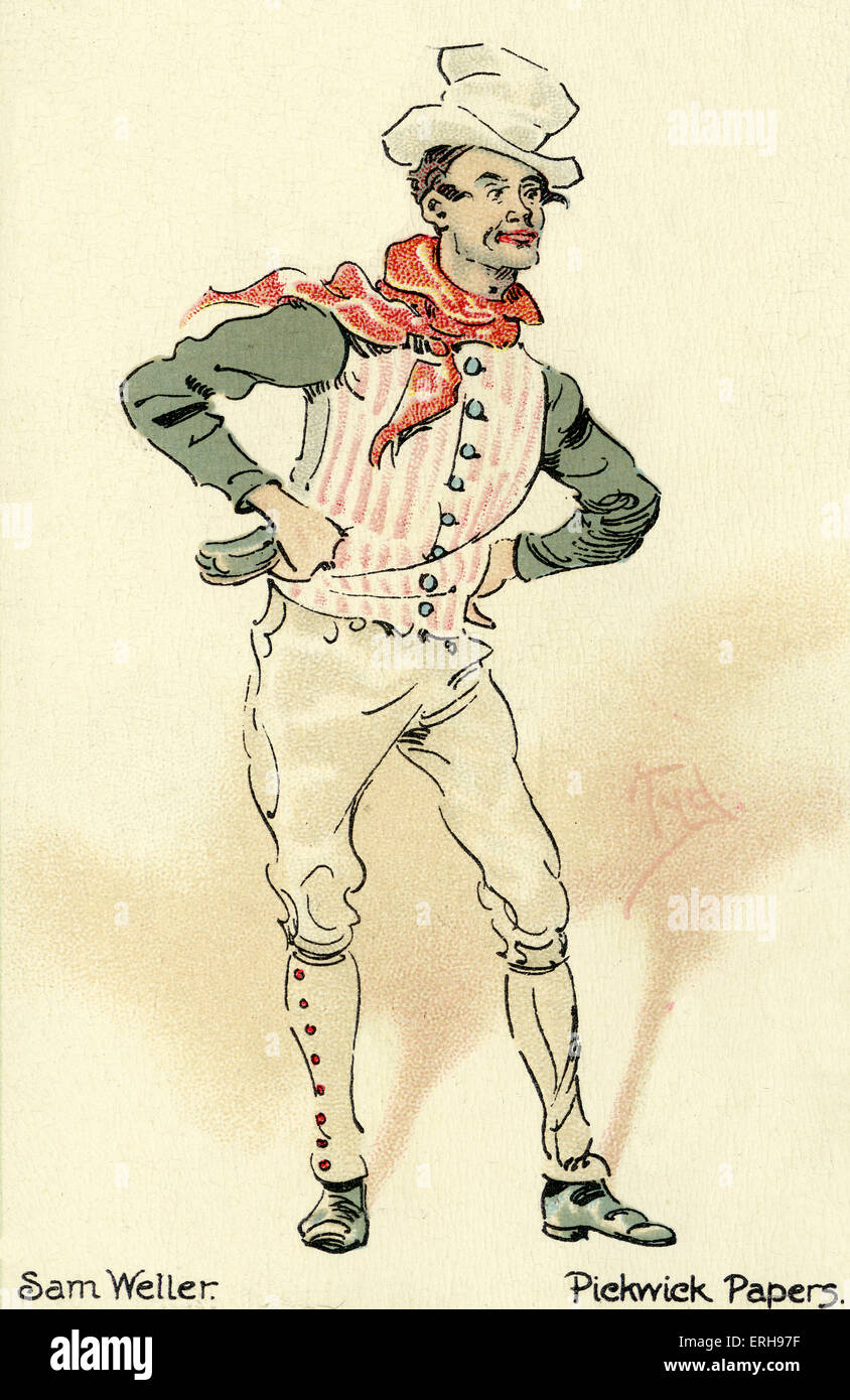 The Pickwick Papers by Charles Dickens. Illustration of Sam Weller ...