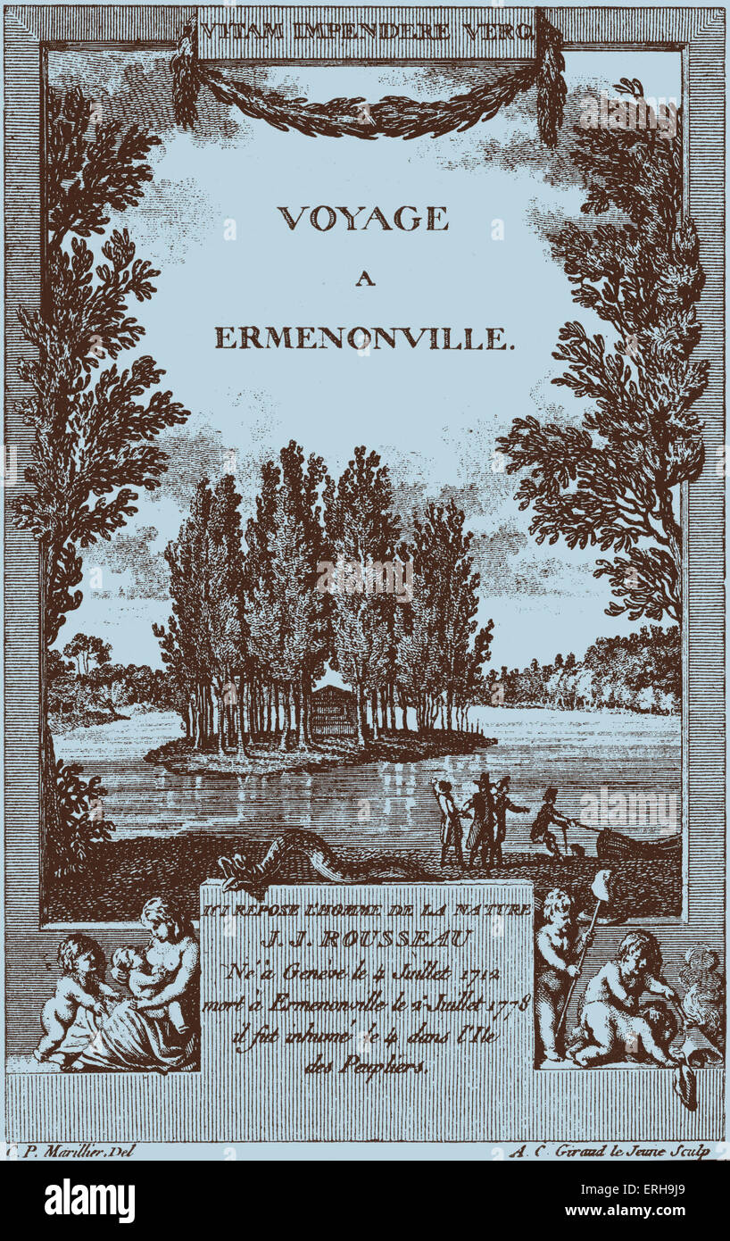 Rousseau's Grave in Ermenonville. From engraving in a memorial book ...