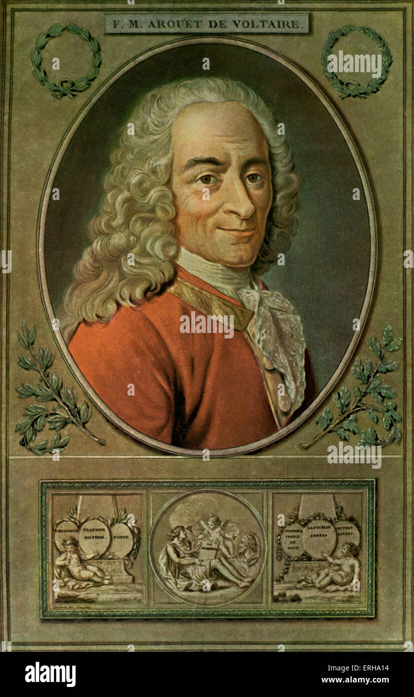 Voltaire (François-Marie Arouet) French writer, philosopher, playwright ...
