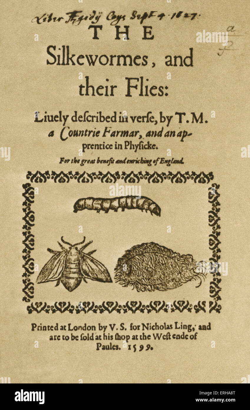Titlepage: The Silkewormes and Their Flies, by Thomas Moffet (1553-1604 ...